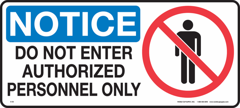 Lift Sign, Notice - Do Not Enter, White, 16" x 6" - World Cup Supply